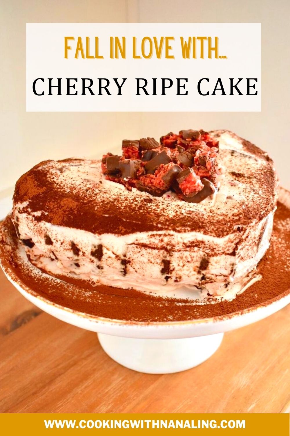 Cherry Ripe Love Cake | No Bake Fridge Cake | Cooking with Nana Ling
