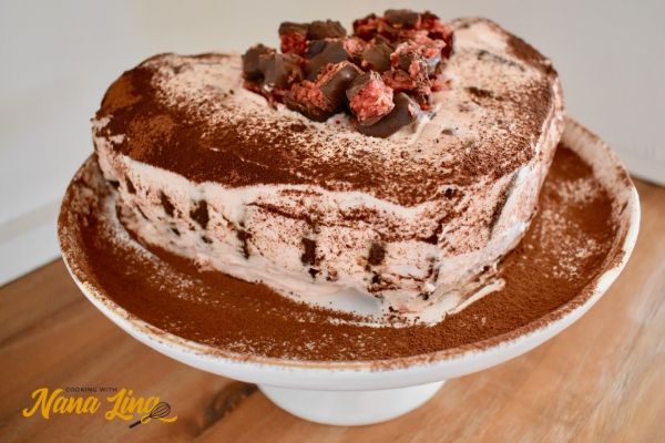 Cherry Ripe Love Cake | No Bake Fridge Cake | Cooking with Nana Ling