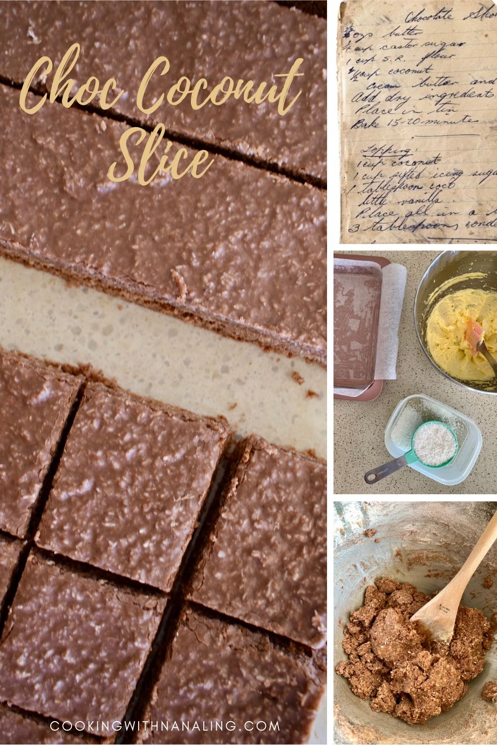Choc Coconut Slice | A recipe by Cooking with Nana Ling