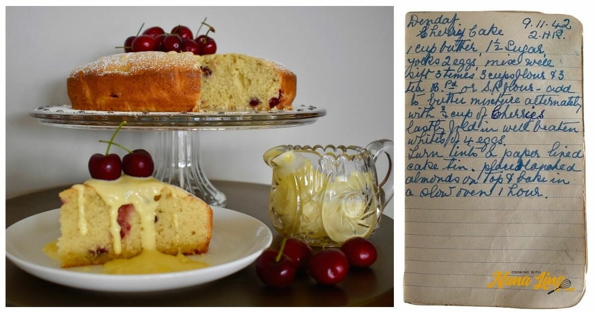 Cherry Cake Recipe | Cooking with Nana Ling | Decorated with almonds