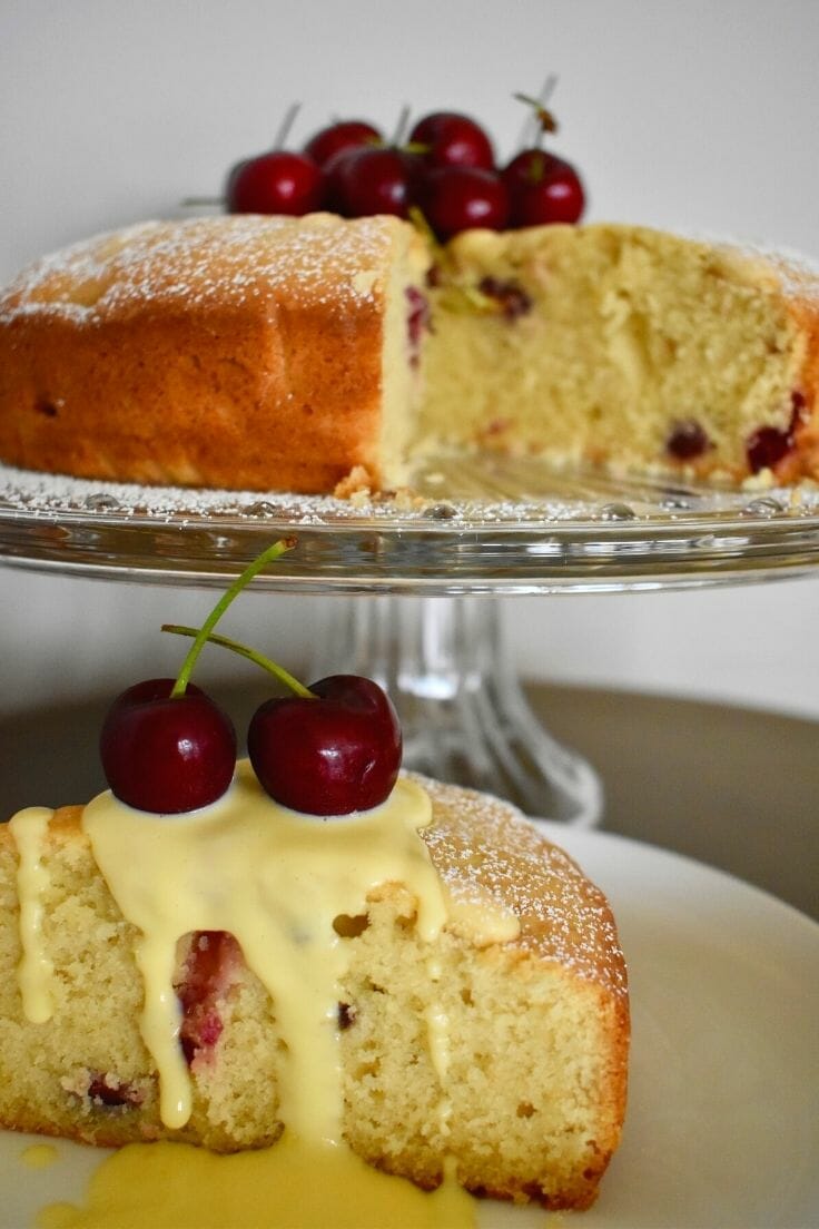 Cherry Cake Recipe | Cooking with Nana Ling | Decorated with almonds