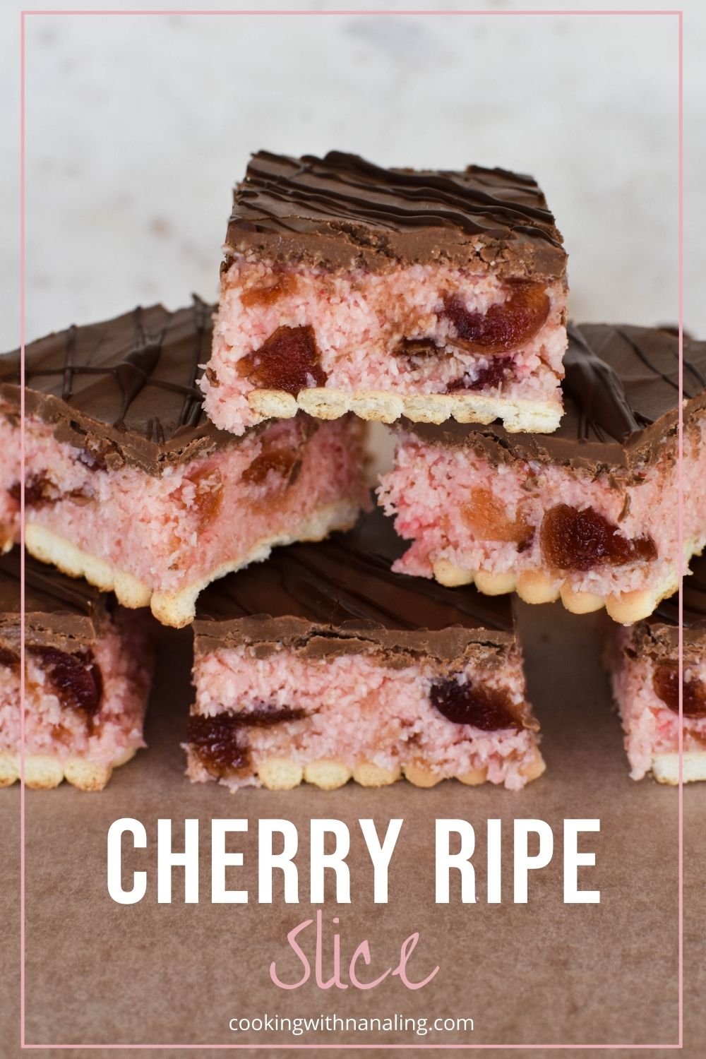 Cherry Ripe Slice | A family recipe by Cooking with Nana Ling
